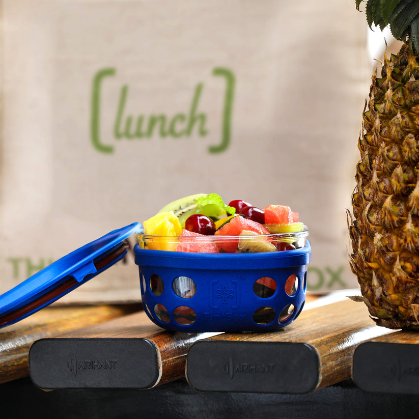 Tintbox Borosilicate Glass Lunch Box with Silicon Sleeve | Leak Proof ...